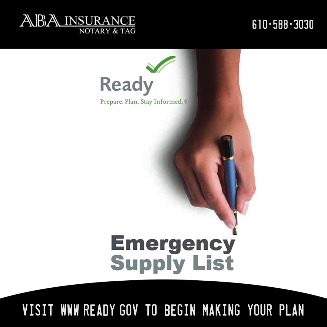 Do you have an Emergency Kit ready? | ABA Insurance Notary & Tag