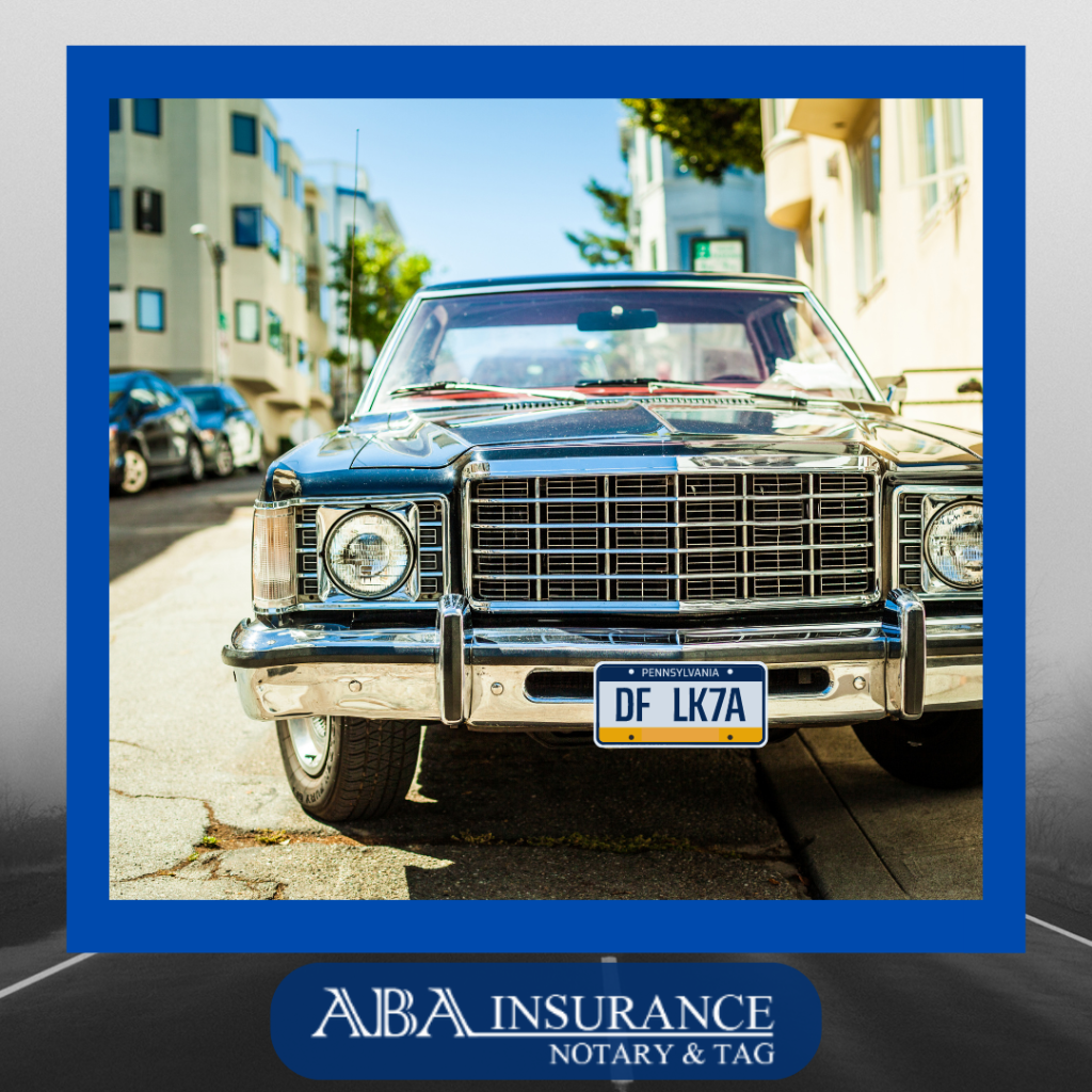 PA License Plate - ABA Insurance Notary & Tag